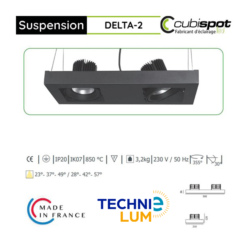 Suspension LED - DELTA-2 Cubispot luminaire LED intérieur